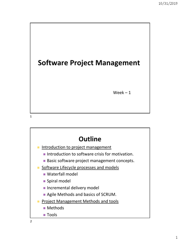 Software Project Management: Outline | PDF | Project Management ...