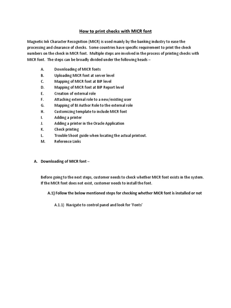 How To Print Checks With MICR Fonts | PDF | Port (Computer Networking ...