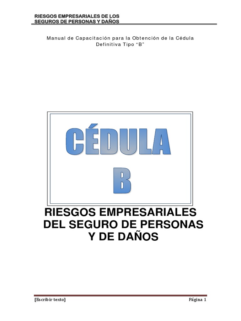 Manual Cedula Bactualizado2011 PDF | PDF | Póliza de seguros | Seguro