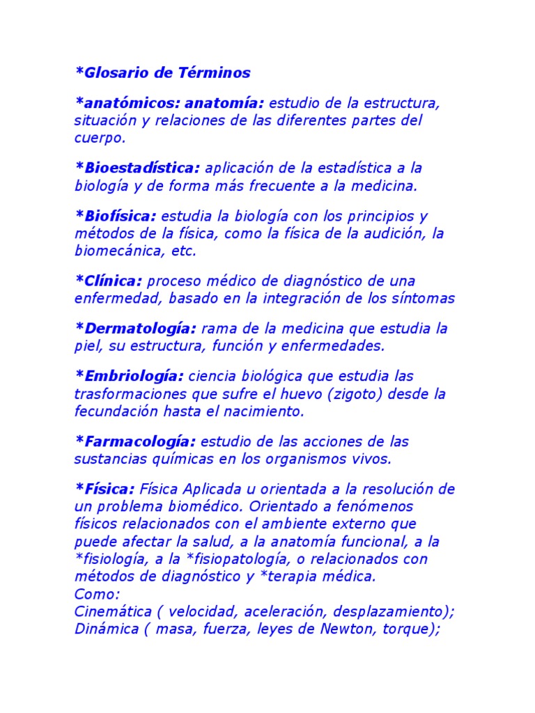 Glosario de Términos Médicos | PDF | Patología | Medicina