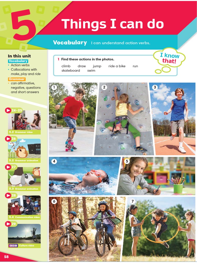 Unit 5 'Things I Can Do' SB and WB | PDF | Sign Language | Languages