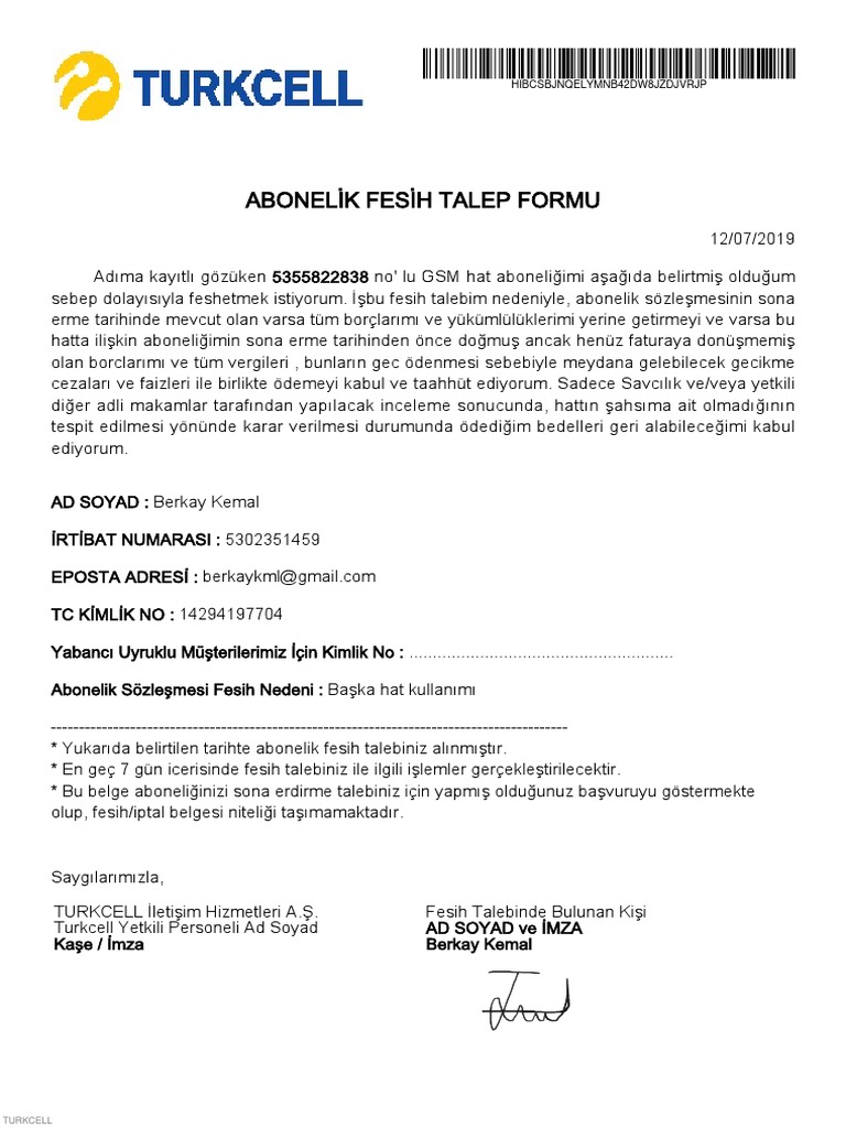 Hat Iptal Formu PDF | PDF