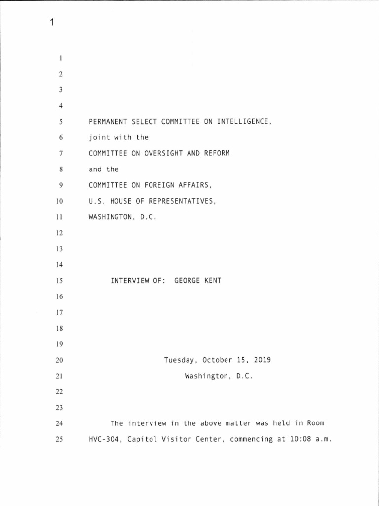 George Kent's Deposition Transcript | PDF | Deposition (Law) | Social ...