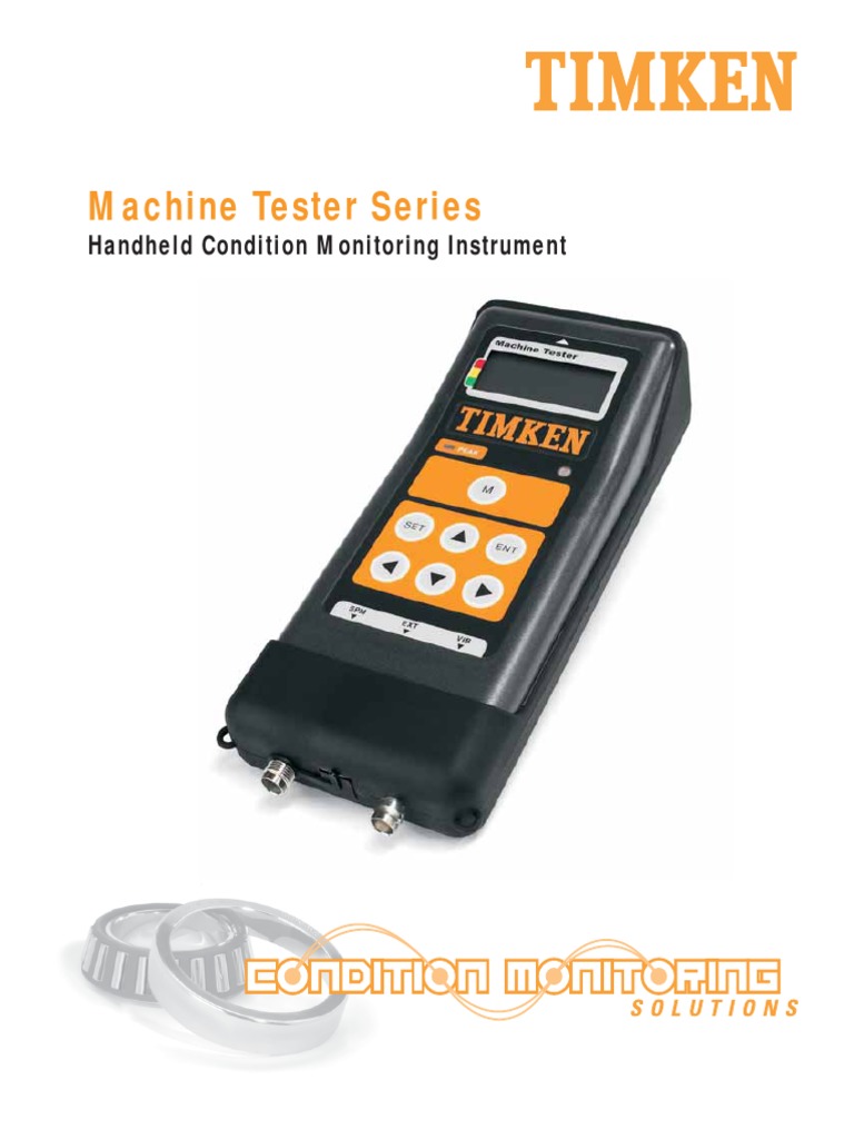Timken Machine Tester Brochure | PDF | Bearing (Mechanical) | Systems ...