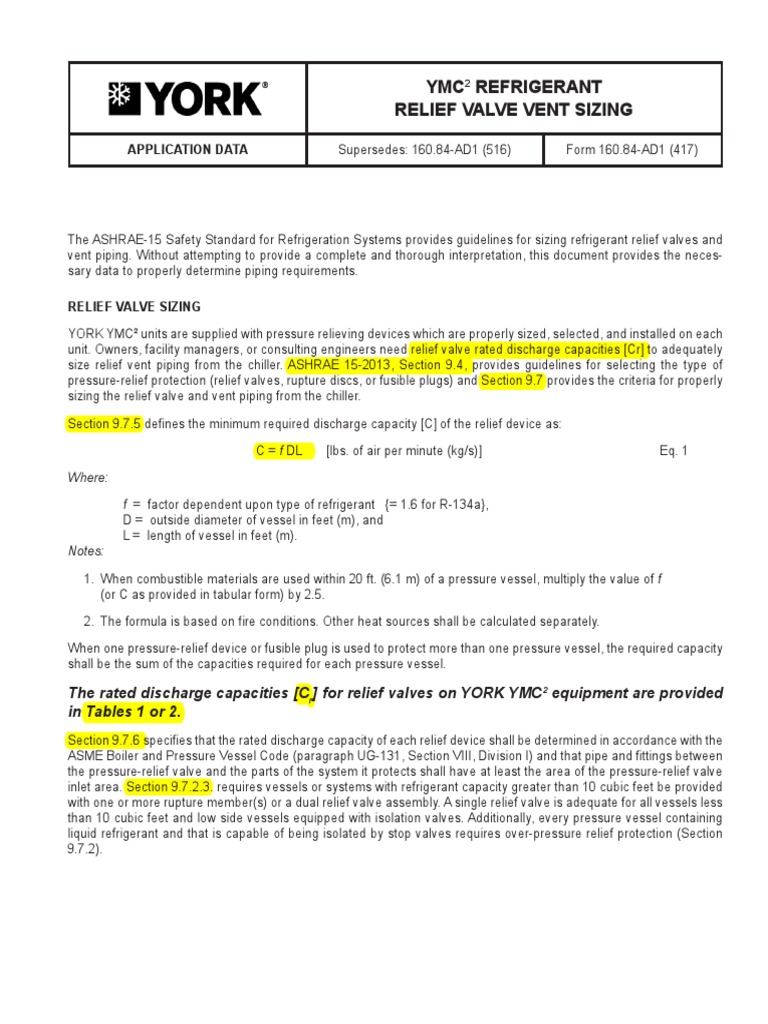 160.84-AD1-Application Data-YMC2 Refrigerant Relief Valve Vent Sizing ...