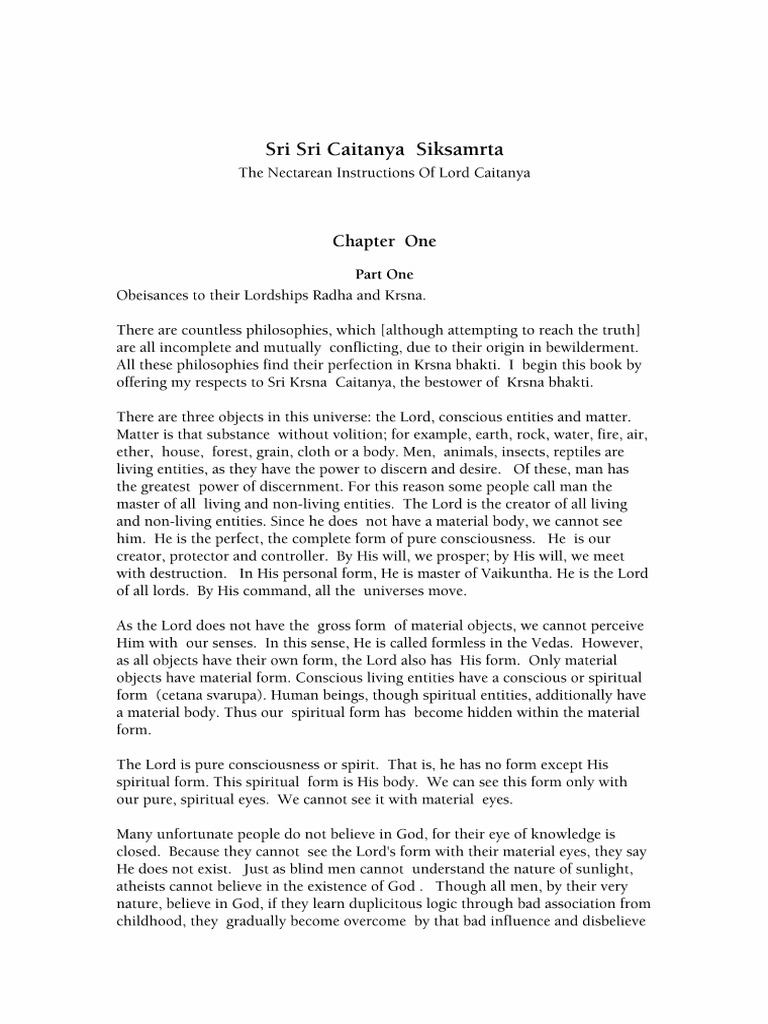 Bhaktivinoda Thakura Sri Caitanya Siksamrta PDF | PDF | Krishna | Hinduism