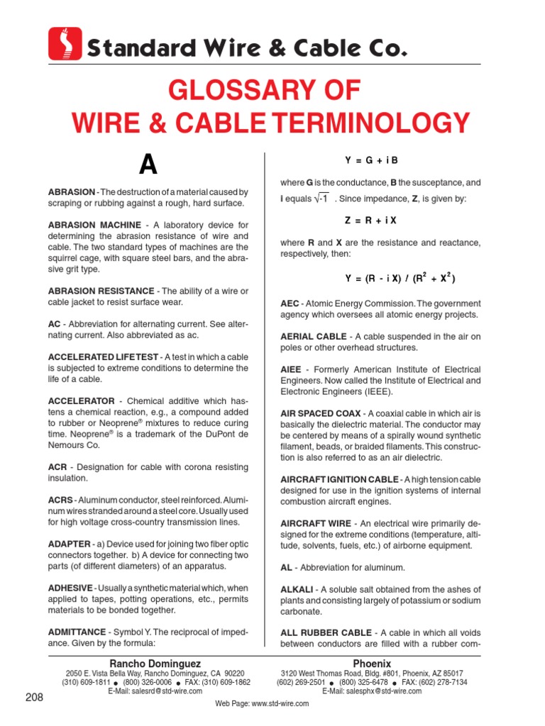Glossary of Wire Cable Terminology PDF | PDF | Coaxial Cable | Wire