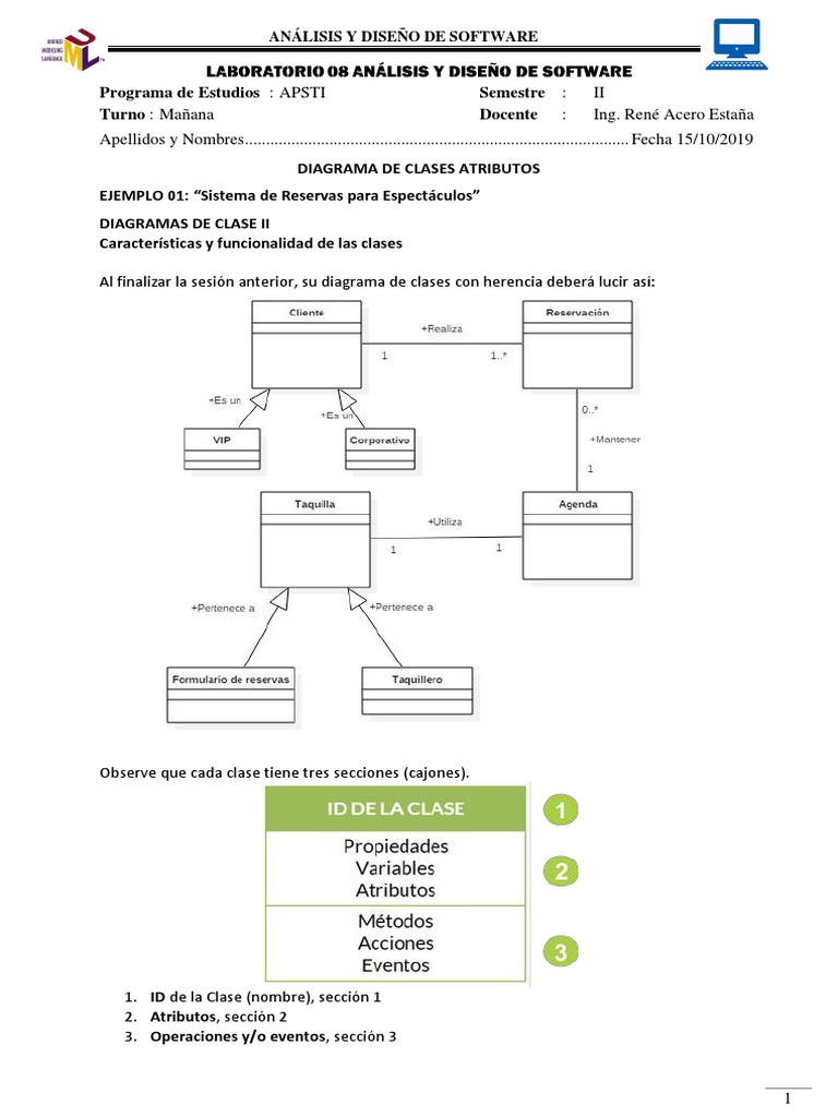 Lab08 StarUml Diagrama DiagramaClases Atributos | PDF