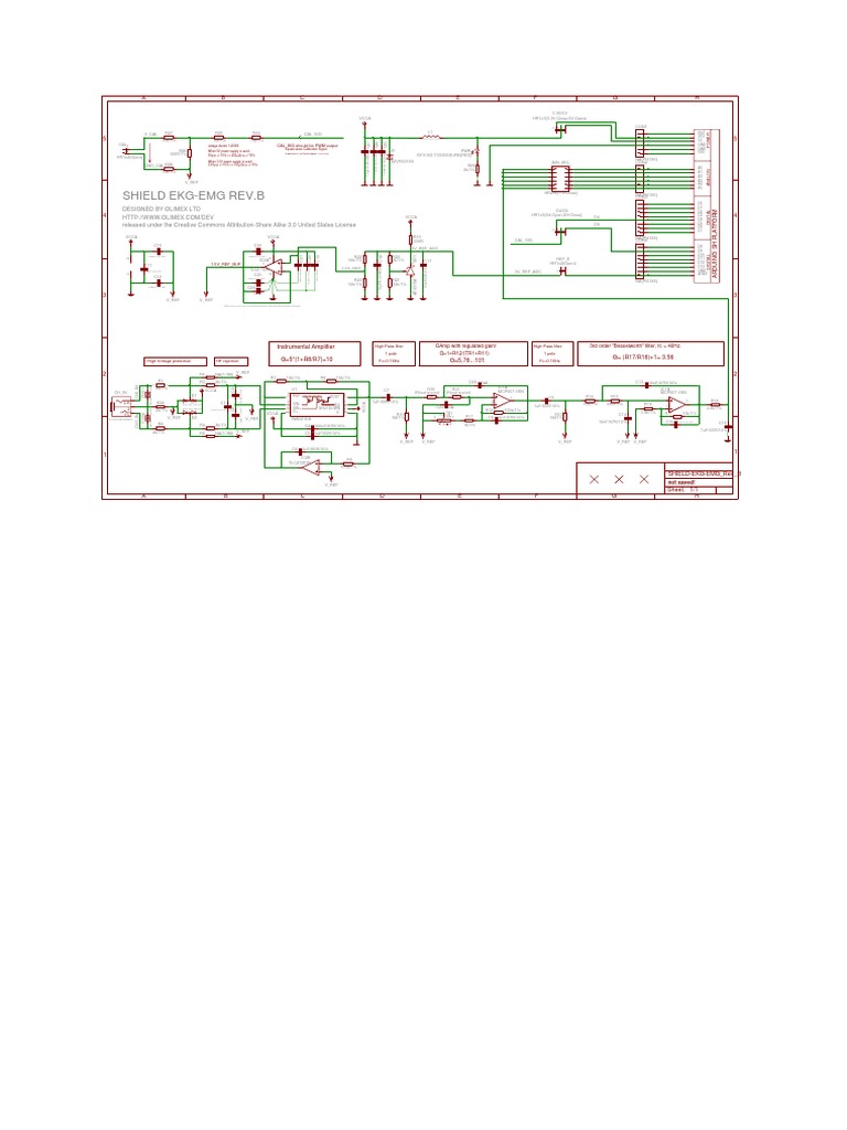Shield Ekg Emg Rev B Schematic PDF | PDF | Telecommunications Engineering | Force