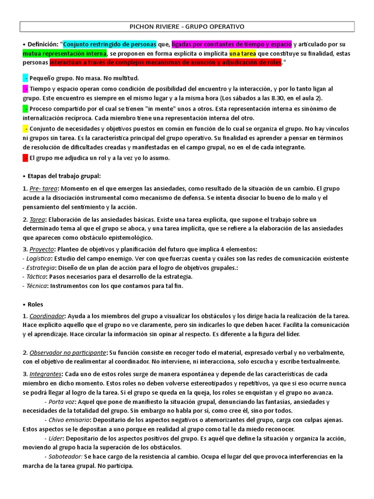 Pichon Riviere | PDF | Comunicación | Conocimiento