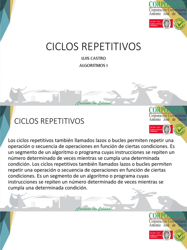 CICLOS REPETITIVOS (Mientras - Repetir - Para) | PDF | Programa de computadora | Programación