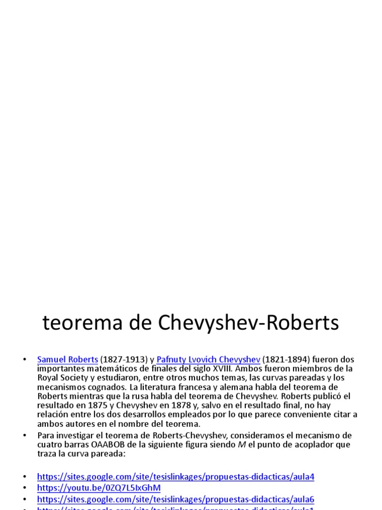 Teorema de Roberts-Chevichev | PDF