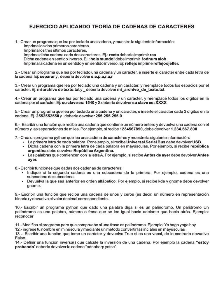 Cadenas de caracteres en Python | PDF | Cadena (informática) | Función ...