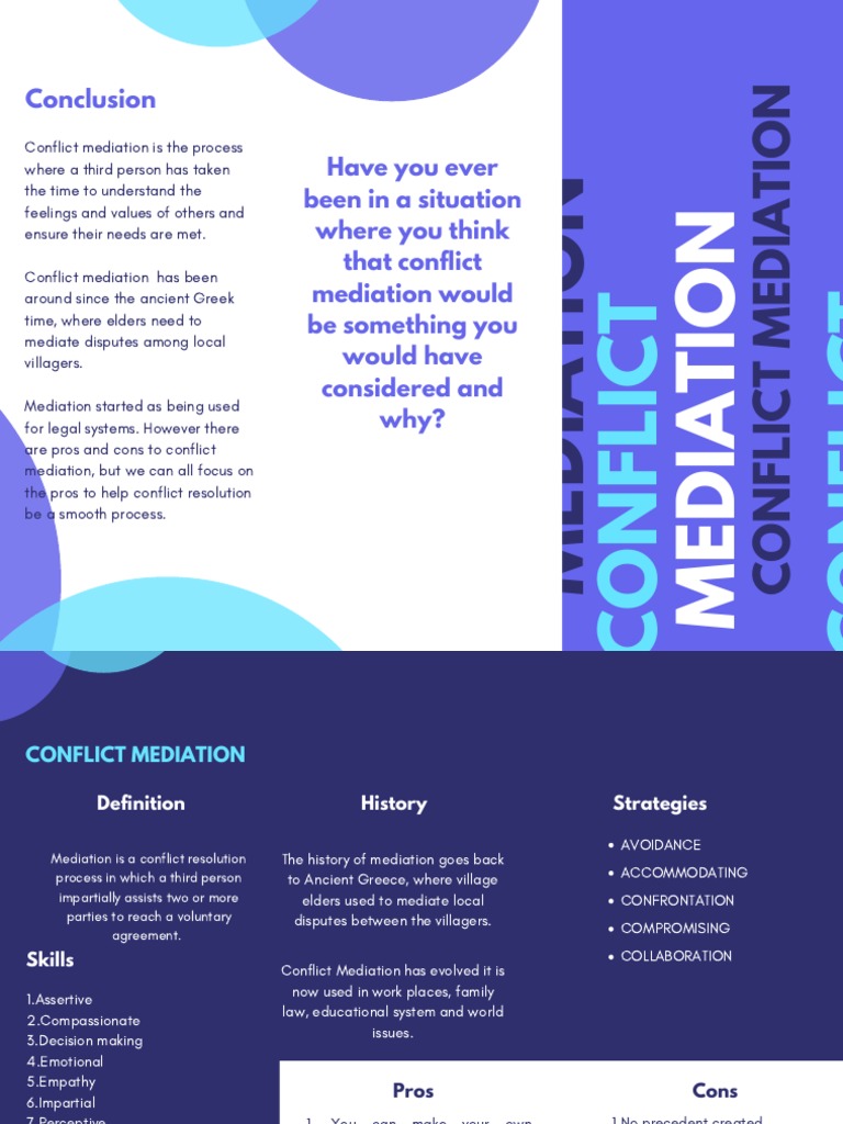 Brochure Conflict Mediation | PDF | Conflict Resolution | Mediation