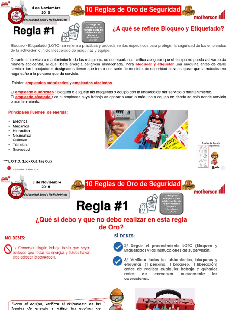 Procedimiento LOTO: Seguridad y Pasos | PDF | Informática y tecnología ...