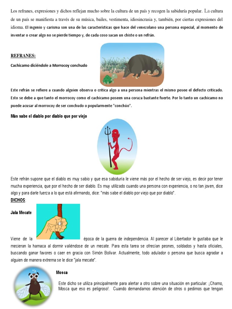 Refranes y Piropos Venezolanos | PDF | Poesía