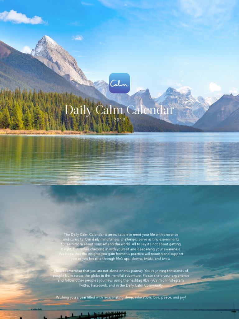 2019 Daily Calm Calendar PDF | PDF | Meditation | Mindfulness