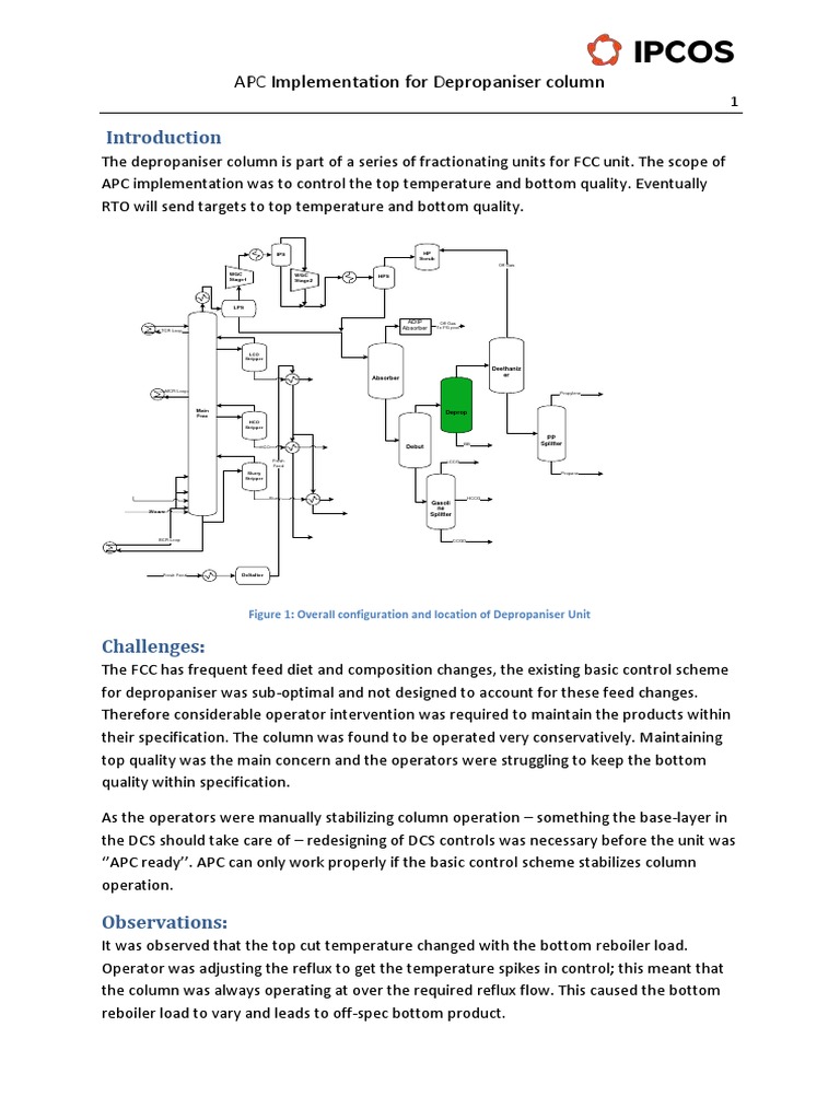 Implementation of Advanced Process Control for the Depropanizer Column ...