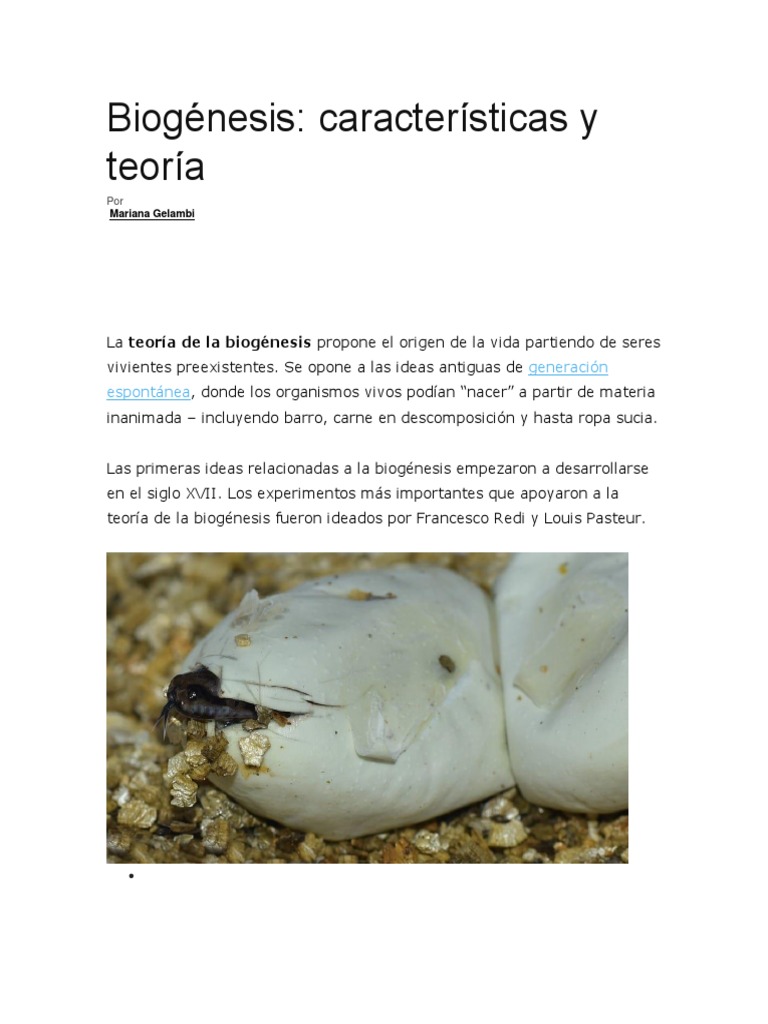 Biogénesis | PDF | Organismos | Biología
