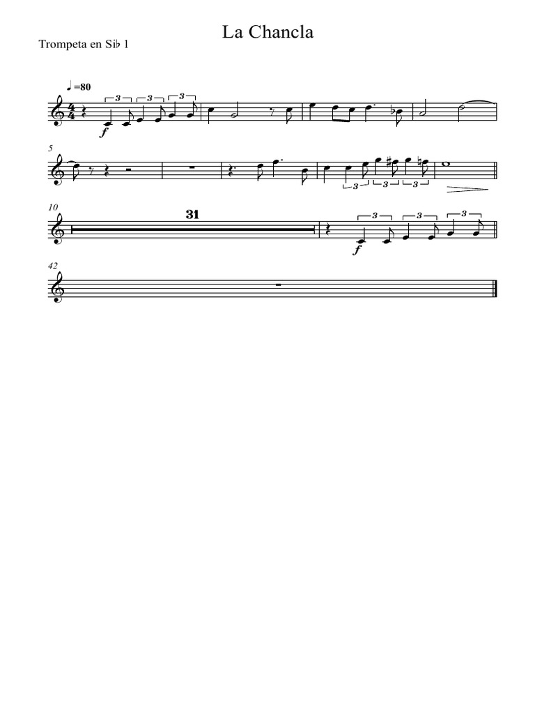 La Chancla - Trompeta en Sib 1 | PDF