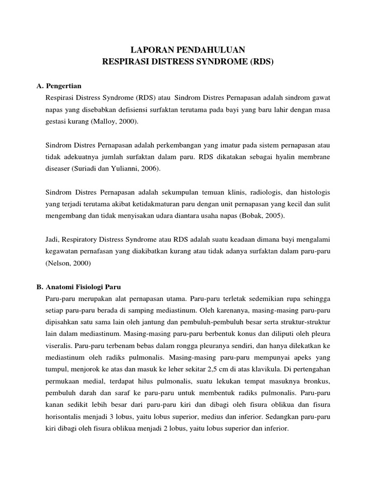 Laporan Pendahuluan Rds | PDF