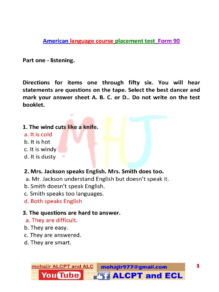 ALCPT Form 90 Past 1 PDF | PDF