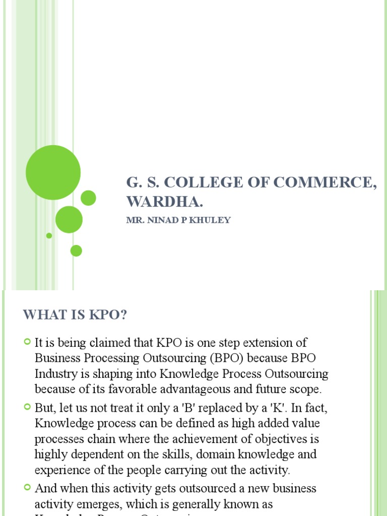 Understanding Knowledge Process Outsourcing | PDF