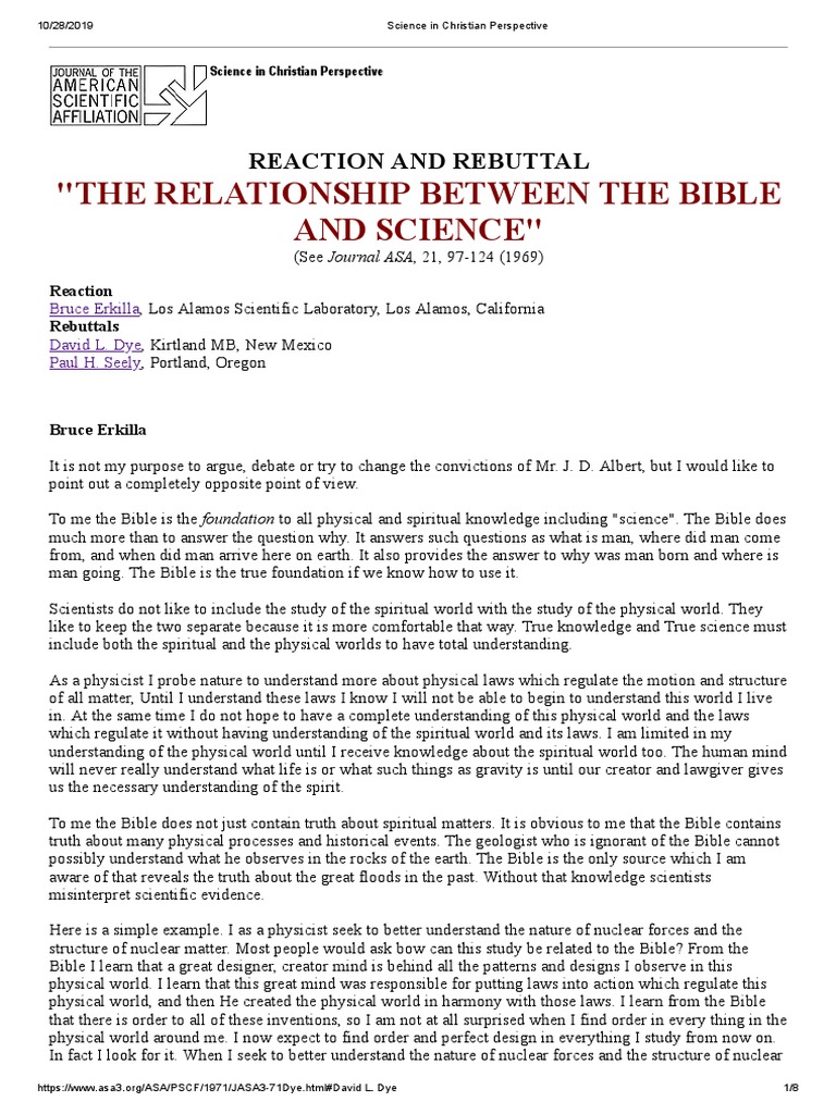 Science and the Bible: A Christian View | PDF | Biblical Inerrancy ...