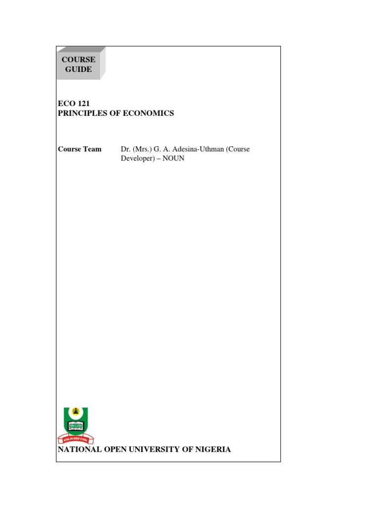 Eco 121 Principles of Economics PDF | PDF | Supply And Demand | Economics