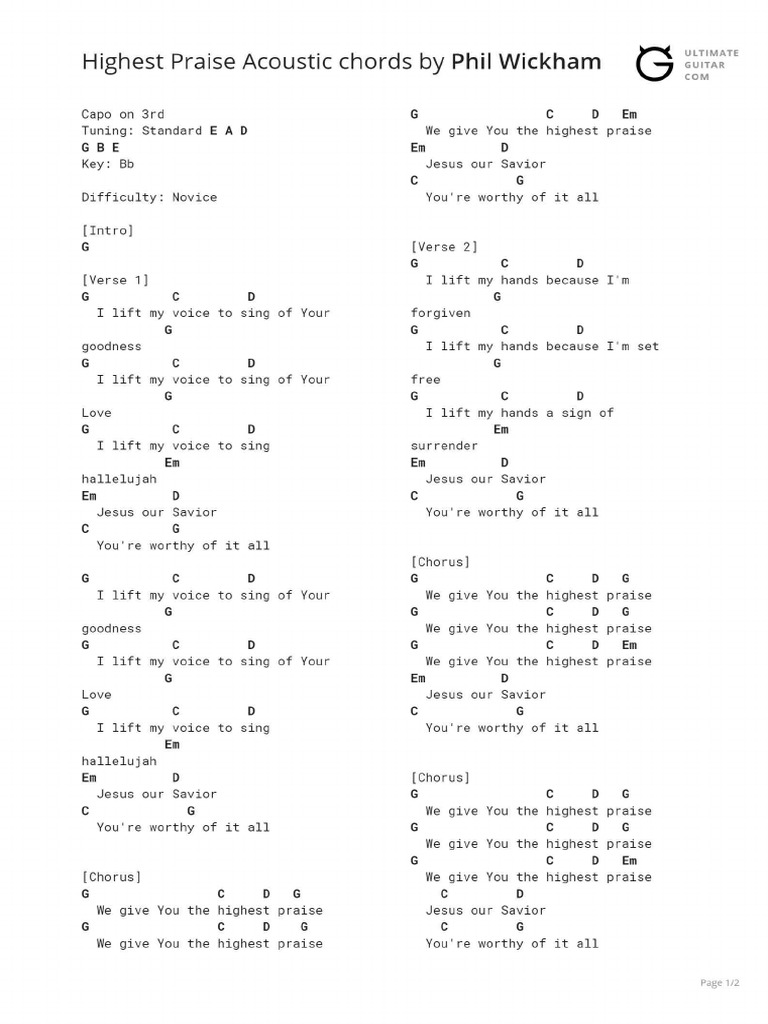 Highest Praise Acoustic Chords | PDF