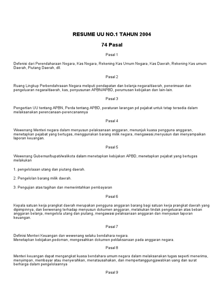 Resume UU No.1 2004 | PDF