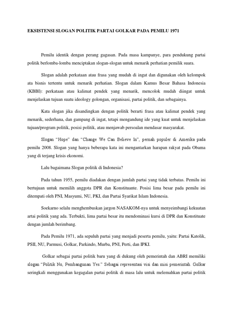 Slogan Pemilu Indonesia | PDF