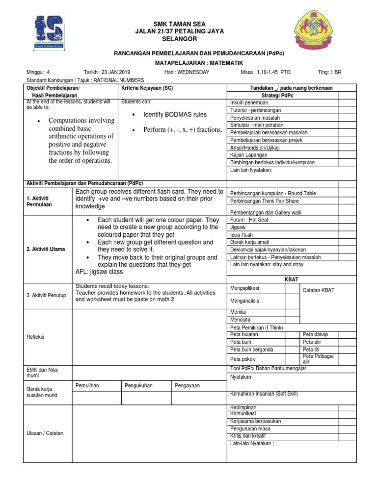 RPH W4 2019 | PDF | Elementary Mathematics | Arithmetic
