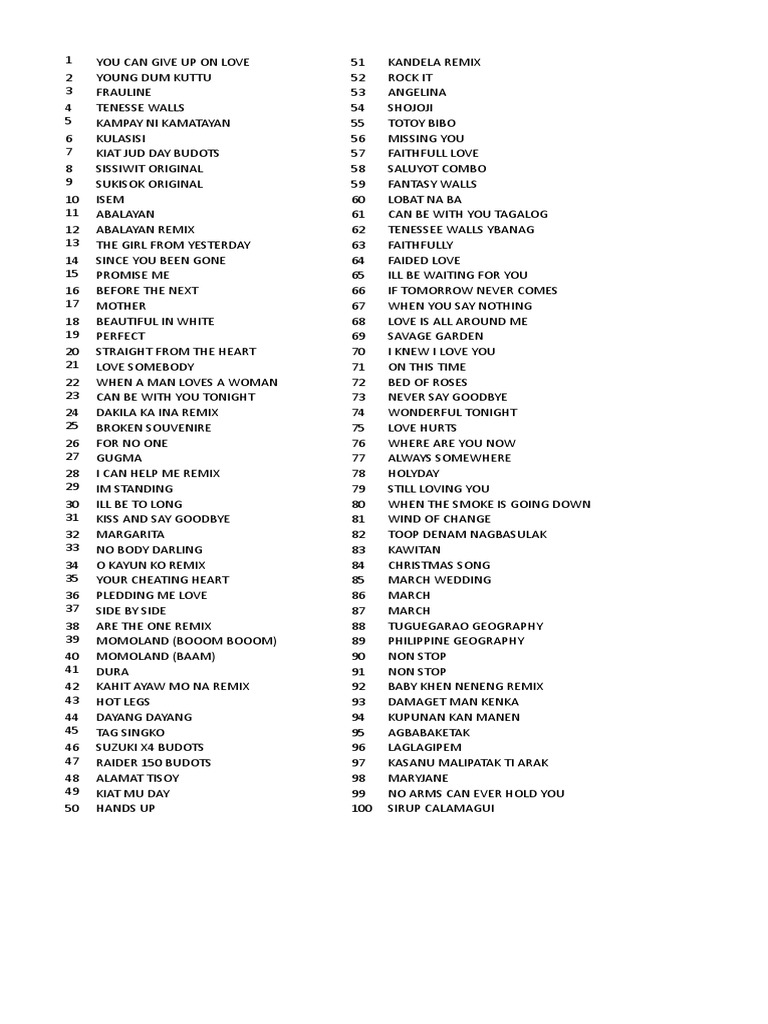 Song List | PDF
