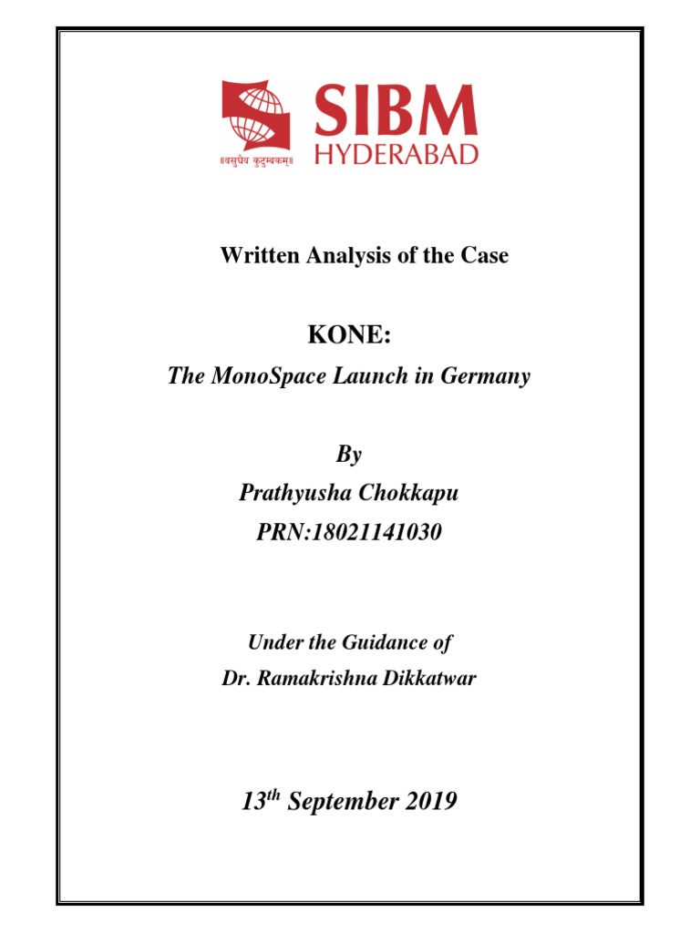Kone:: Written Analysis of The Case | PDF | Sales | Marketing