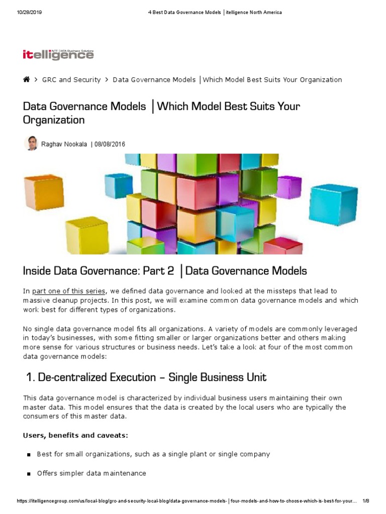 4 Best Data Governance Models Itelligence North America | PDF | Sap Se ...