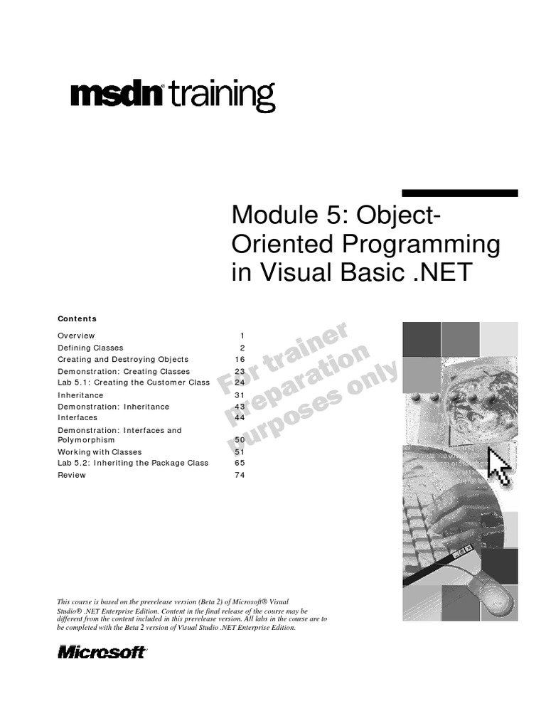 0041 Course Oop in VB Dotnet | PDF | Class (Computer Programming) | Object Oriented Programming