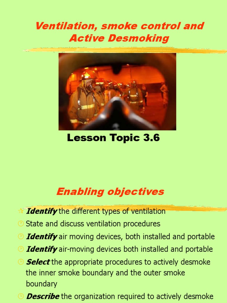 Ventilation, Smoke Control and Active Desmoking: Lesson Topic 3.6 | PDF ...