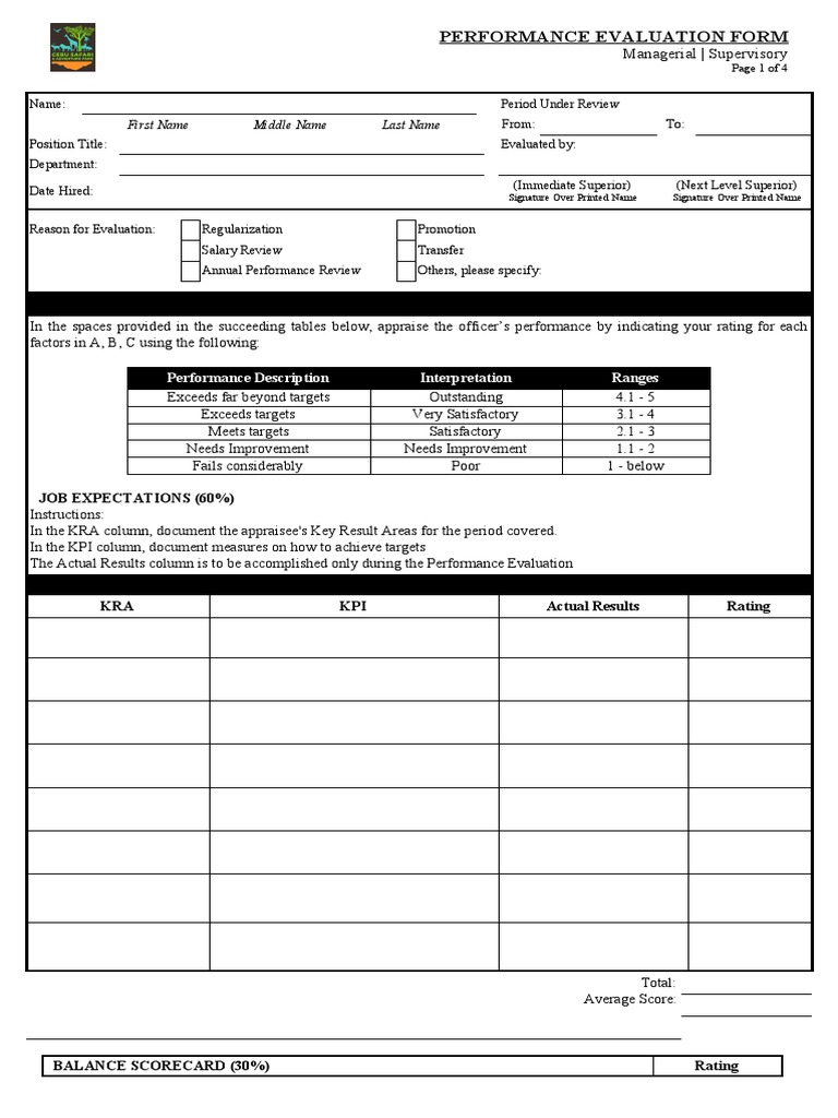 Performance Evaluation Officers Up PDF | PDF | Performance Appraisal ...
