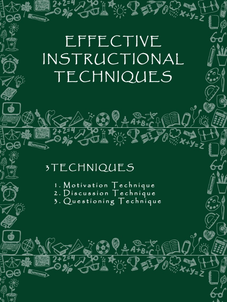 Effective Instructional Techniques | PDF | Motivation | Motivational