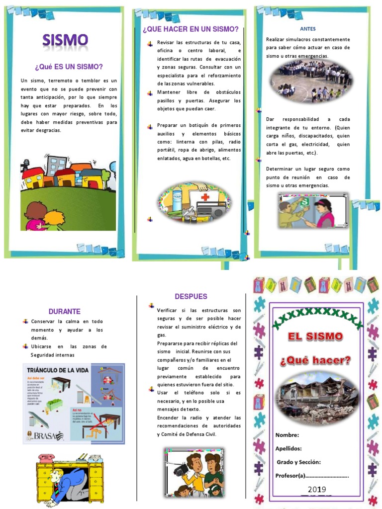 Triptico Sismos | PDF | Temblores