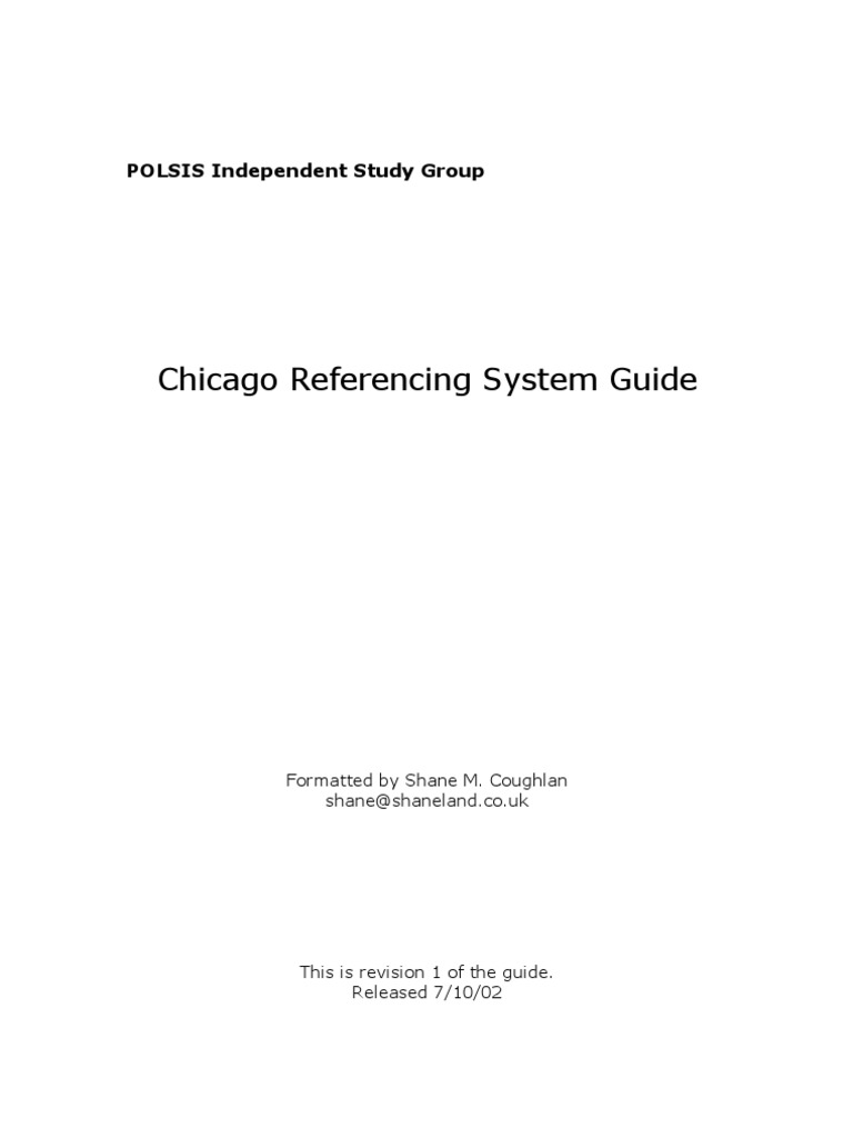 Chicago Style Citation Guide | PDF | Citation | Books