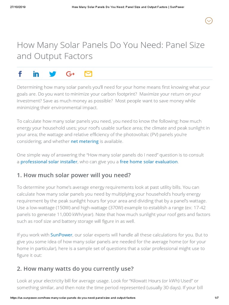 How Many Solar Panels Do You Need Panel Size and Output Factors ...