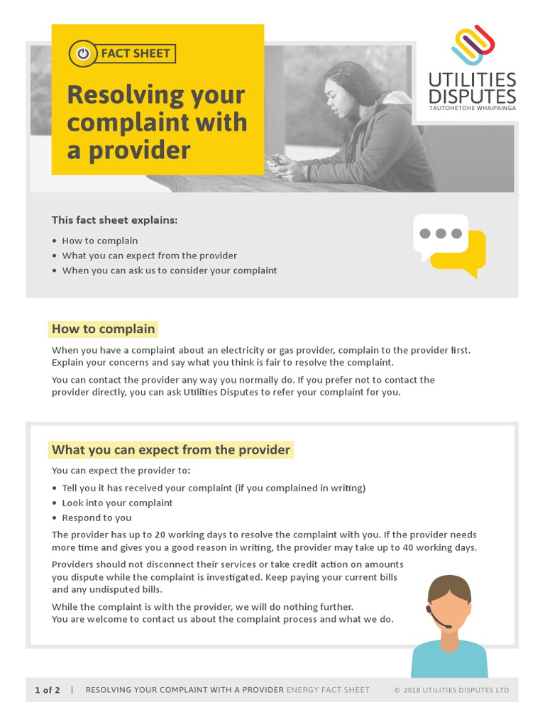 Resolving Your Complaint With A Provider: How To Complain | PDF ...