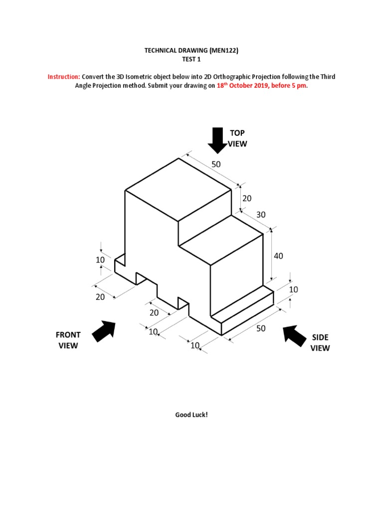 Technical Drawing Test 1 2019 | PDF | Technology & Engineering