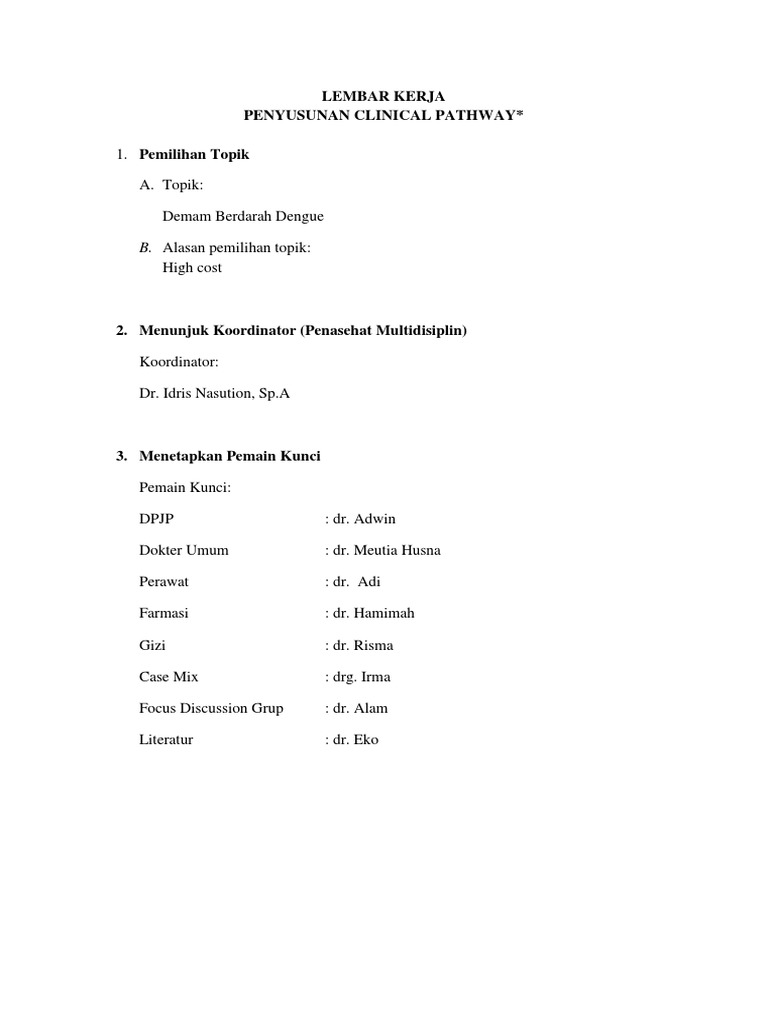 Clinical Pathway Demam Berdarah Dengue | PDF
