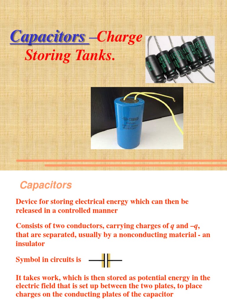 Charge Storing Tanks.: Capacitors | PDF | Capacitor | Insulator ...
