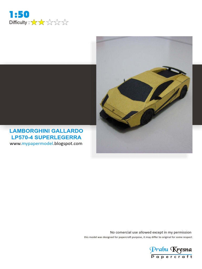 Lamborghini Gallardo Papercraft Model | PDF | Automotive Technologies ...