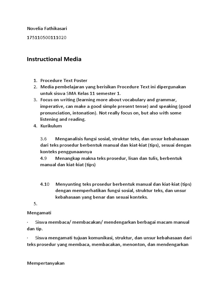 Contoh Poster Procedure Text | PDF