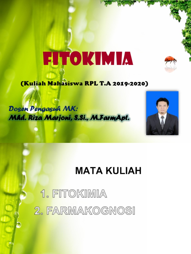 Kuliah Pengantar Fitokimia | PDF